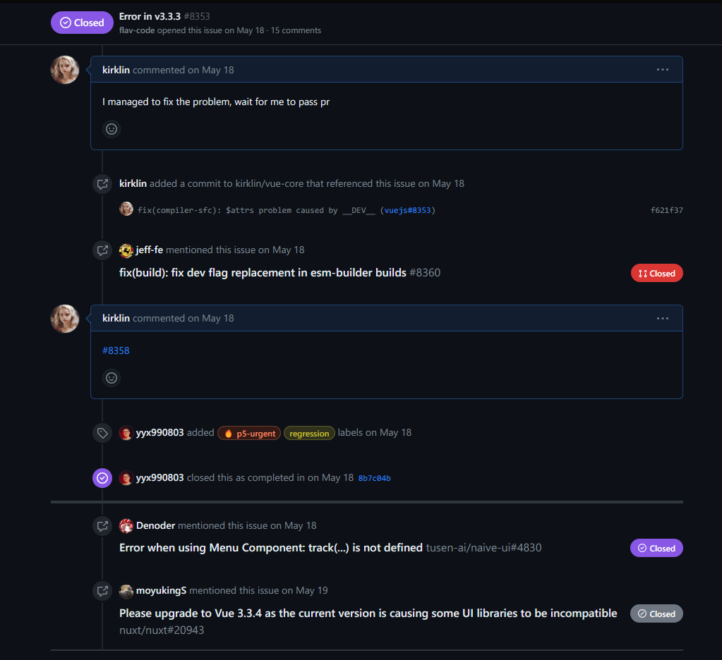 记一次Vue3.3.3 p5-urgent级 bug修复过程